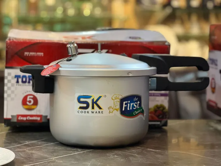 SK Topaz 5L&7L Pressure Cooker – Durable Heavy-Duty Aluminum Cooker ...
