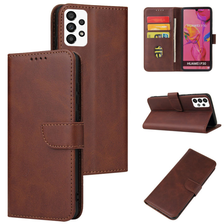 Jinsouwe For Samsung Galaxy A73 5G Mobile phone case buckle calfskin ...