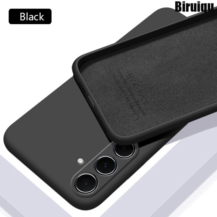 Biruiqu For Samsung Galaxy A55 5G Case Liquid Silicone Soft Gel Rubber Shockproof Cover | Daraz.pk