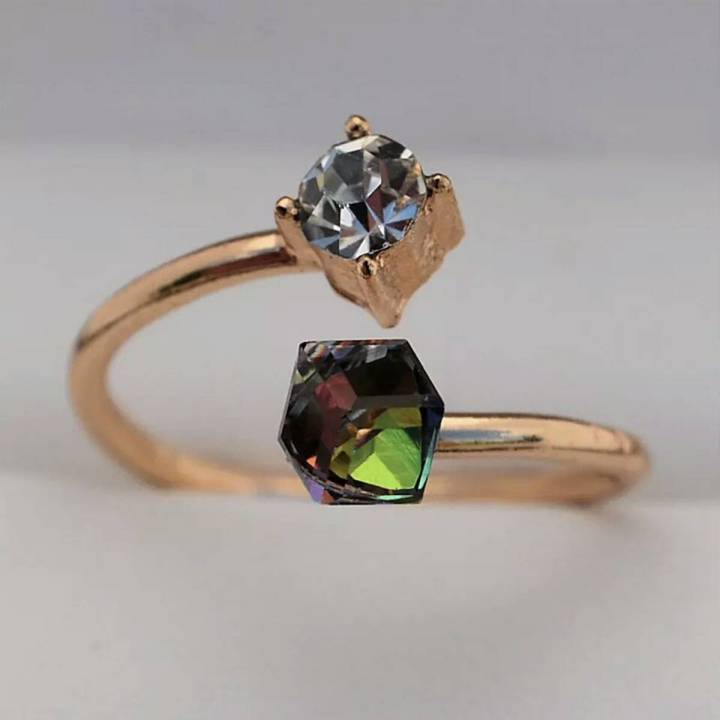 Color Changing Zircon Open Adjustable Rings For Female Super Shiny ...