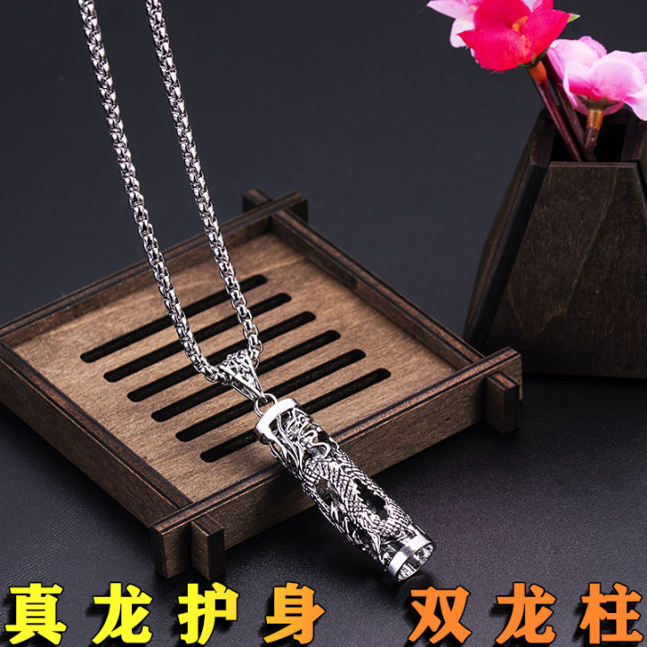【Super Sale】Domineering Pillar Necklace for Men, Vintage Real Dragon ...