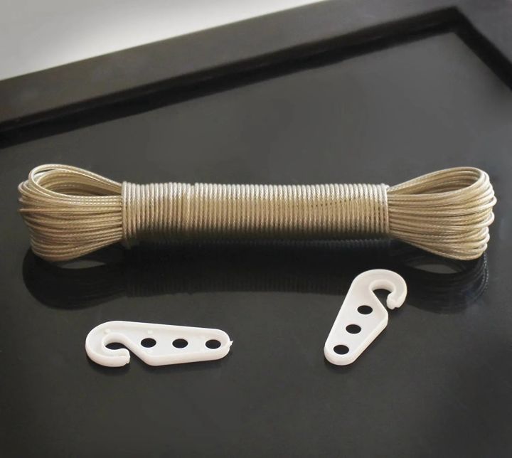 20m Washing Clothes Line Rope Steel Core Laundry Clothes Lines Thick ...