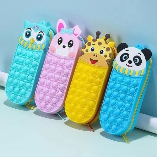Pop It Fidget Pencil Case – Waterproof Rubber Bubble Game Pouch for ...