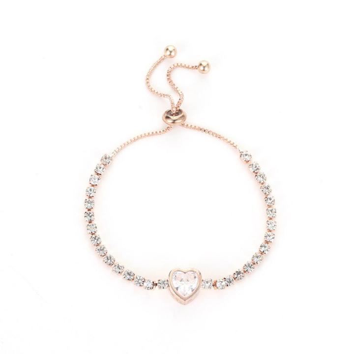 New Fashion Rose Gold Love Zircon Bracelet | Daraz.pk