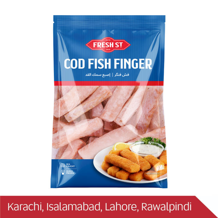 Fresh Street Cod Fish Fingers - Frozen Fish Snacks, 500g | Daraz.pk