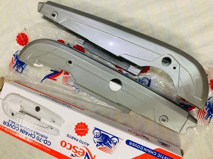 motorcycle plastic fender chain cover (SILVER COLOUR) For all 70cc bike ...