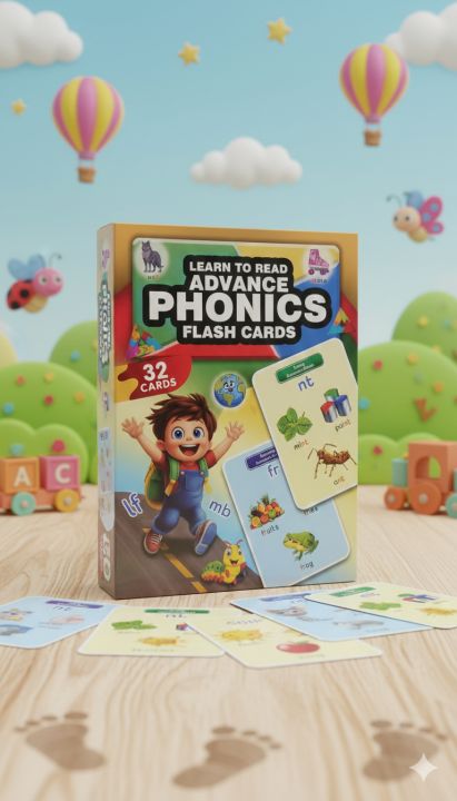 Learn to Read Advanced Phonics Flash Cards for Kids - 32 Premium ...