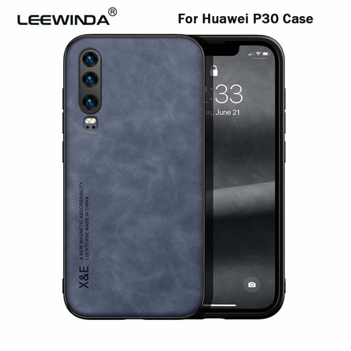 For Huawei P30 P30 Pro Phone Case,Luxury Leather Skin Sensing Magnetic ...