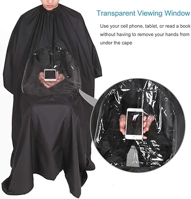Mobile Apron Barber Cape with Clear Window Salon Cape Hair Cutting ...