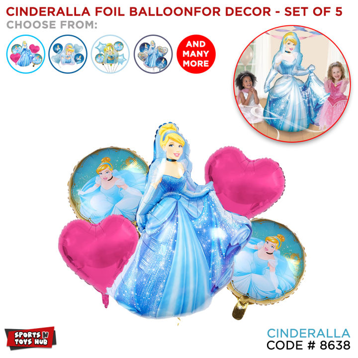 Cinderella Cartoon Character Foil Balloon Collection, Helium & Air ...