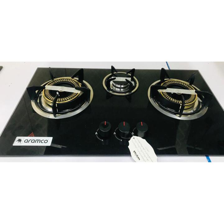 Aramco Gas Stove Glass Hoob with Metallic Burners | Daraz.pk