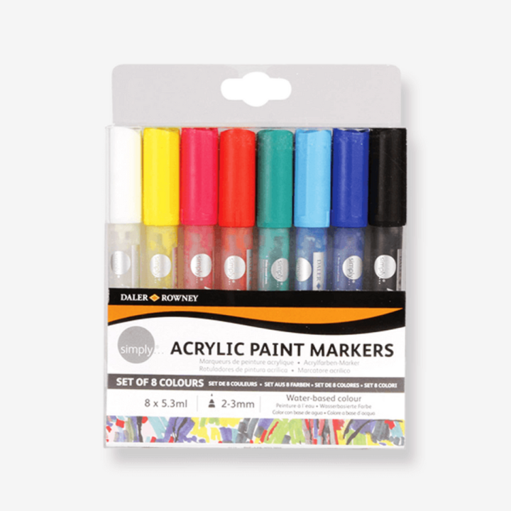 Daler Rowney Simply Acrylic Paint Marker Set 8Pcs | Daraz.pk