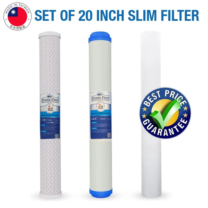 Set of 20 inch Slim Water Filter Cartridge Made in Taiwan PPF+GAC+CTO ...