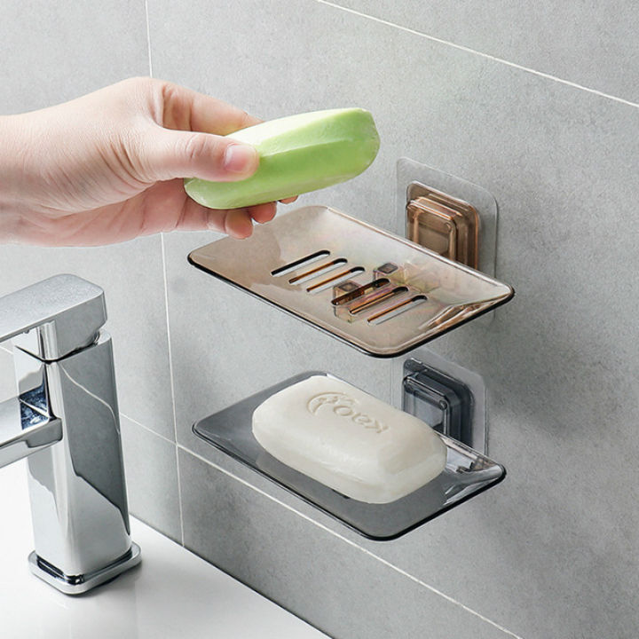 RHS Online Soap Dishes Drain Wall Mounted Soap Sponge Holder Storage ...