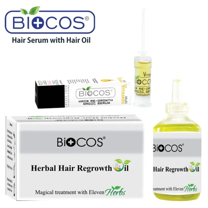 Biocos Hair Regrowth Oil With Serum - Mix Serum In Oil and Apply ...