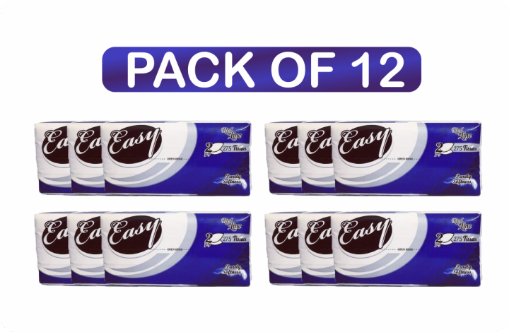 Easy Pop up Soft Pack Tissue Silky Soft 2ply 275 Sheets Pack of 12 ...