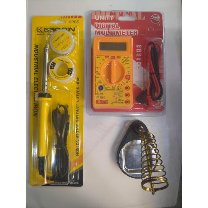 5 in 1 Combo Soldering kit Digital Multimeter DT830+Soldering Iron 30W ...