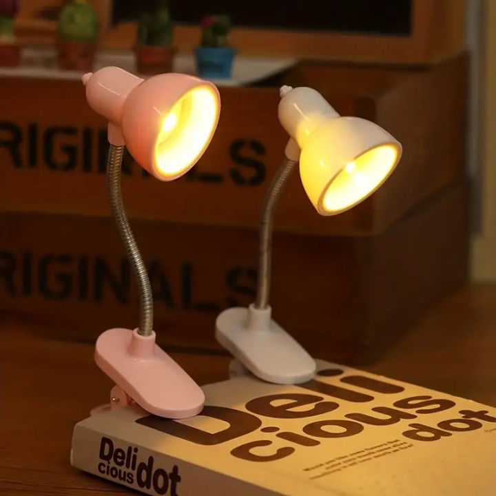 Mini LED Book Reading Light | Adjustable Arm Clip-On Lamp | Battery ...