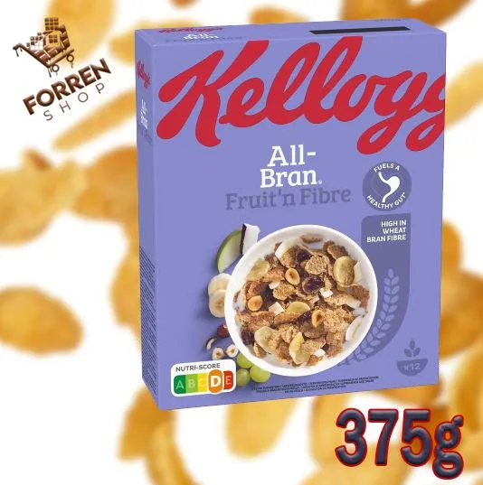 Cereals | Kellogy All Brain Fruit 'n Fibre | High in wheat Bran fibre ...