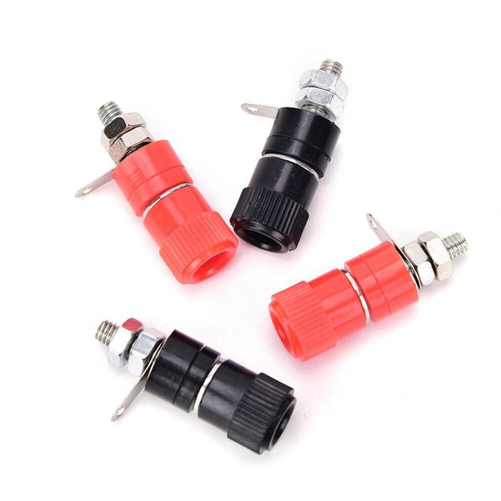 2 Pcs Black and Red Speaker Amplifier Terminal Binding Post Banana Plug ...
