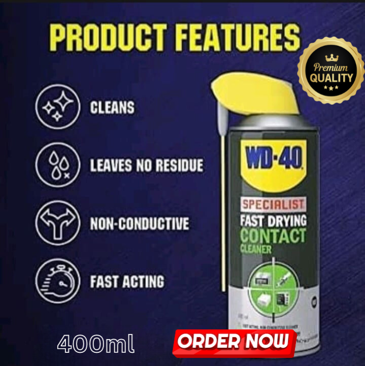 "WD40" Fast Drying Contact Cleaner with Smart Straw - 400ml Multi ...