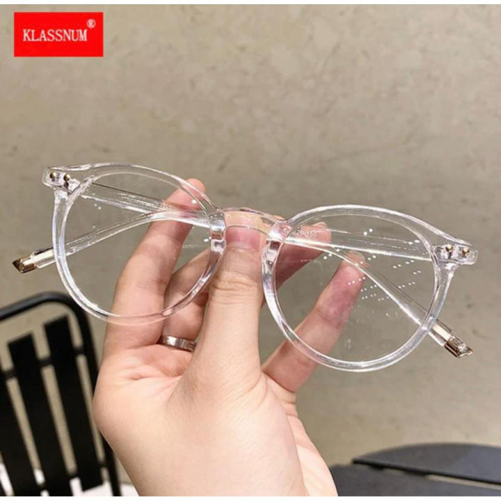Round Transparent Anti Glare UV Eyeglasses For Men and Women White ...