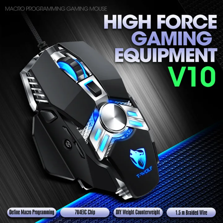 T wolf 7 COLOURS GAMING MOUSE 6 BUTTONS ((SAME AS SHOWN)) SALE PRICE ...