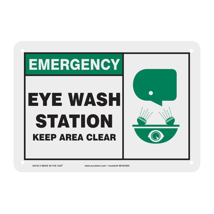 Emergency Eye WASH Station Keep Area Clear" Vinyl Safety Sign Sticker ...