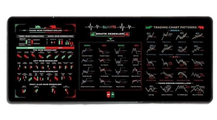 Stock Market Mouse Pad, Trading Mouse Pad, Chart Patterns Cheat Sheet ...