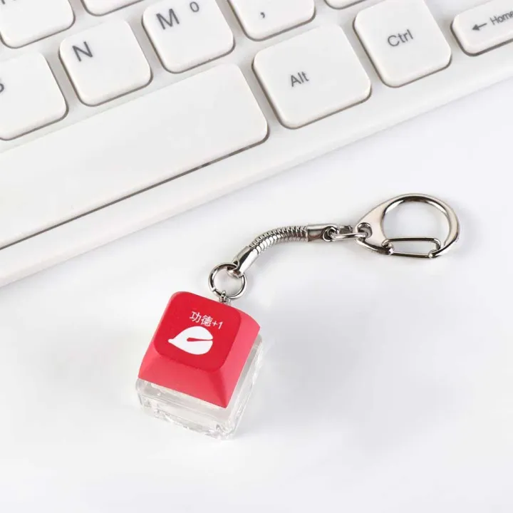 EDC Fidget Toy LED Fingertip Button Keychain ABS Keyboard Switche ...