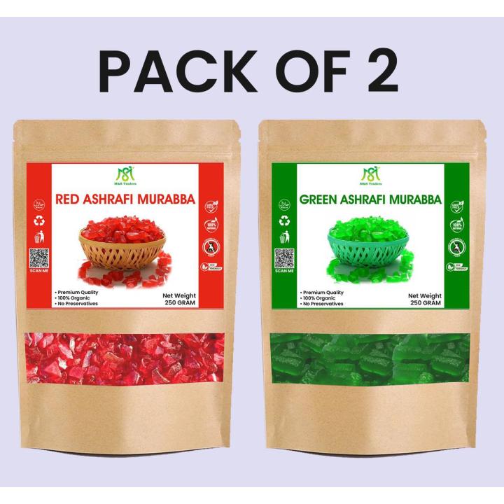 Pack of 2 Ashrafi Murabba ( Red + Green ) Pumkin Preserve Ashrafi ...