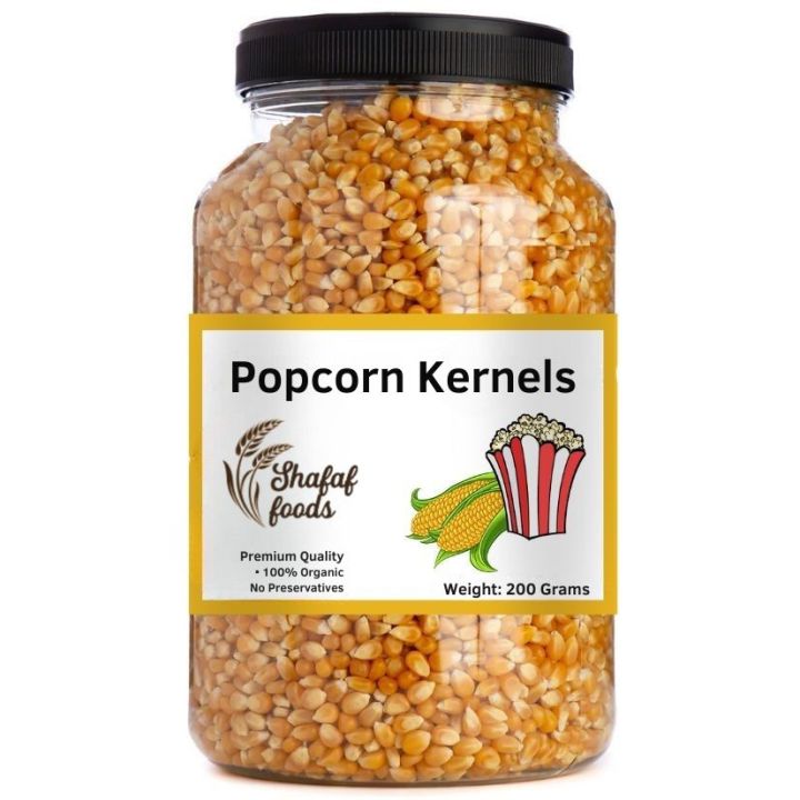 Premium Popcorn Kernels 200g – Big Size, Non-GMO, Soft & Crunchy ...