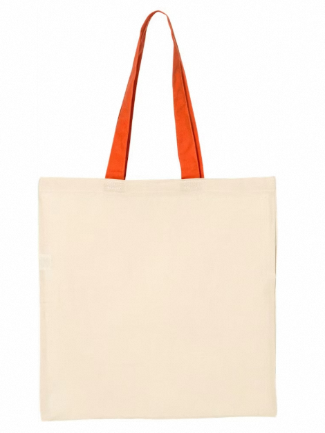 Pure Totes Official : Plain Cotton Orange & Beige Color Tote Bag For ...