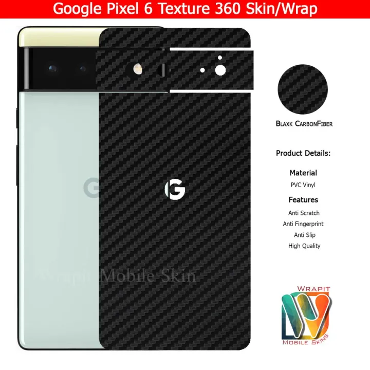Google Pixel 6 Skin/Wrap 360 Protection Carbon fiber/ Matte/ Transparent Back Included Camera ...