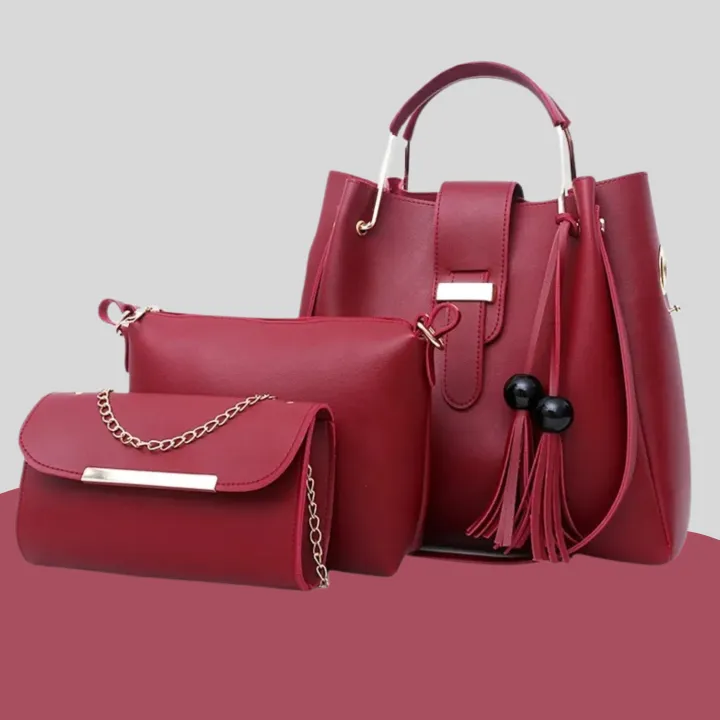 New Ultimate 3 Pieces Ladies Handbags For Girls With Long Shoulder ...