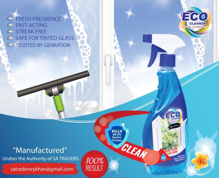 ECO CLEANER Pakistan - Anti-Bacterial Glass Cleaner Sparkling With ...