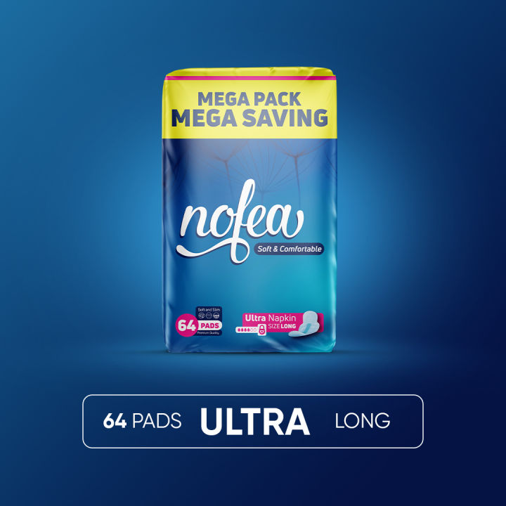 Nofea Napkins/Sanitary Pads Ultra Long - 64 Pads | Daraz.pk