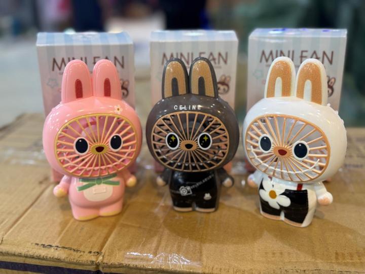 Cute Labubu Bunny Handheld Fan – Rechargeable Portable Mini Fan for ...