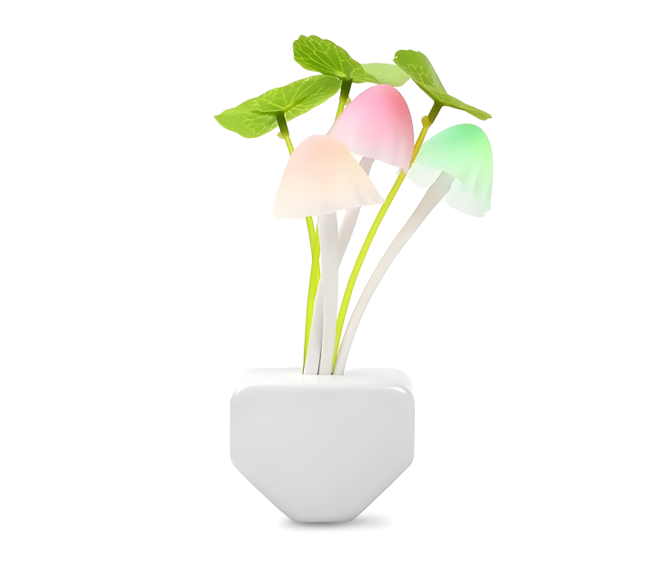 Romantic Flower Mushroom Night Light – Auto Sensor LED Lamp with Color ...