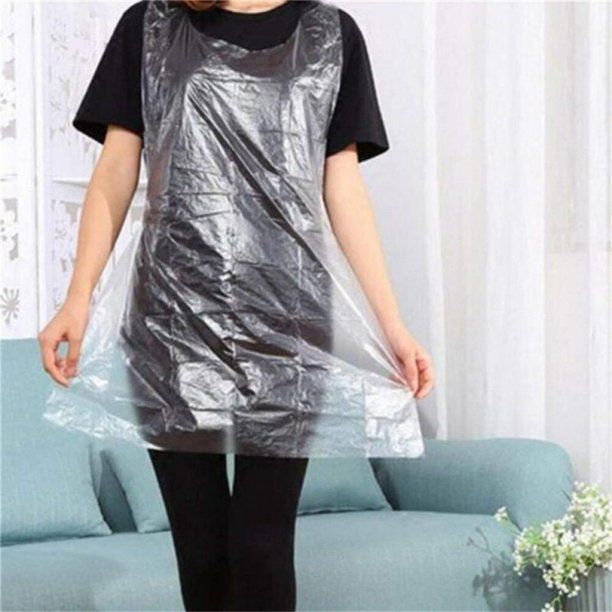 Disposable Apron ( Transparent Thin Polythene Sheet Kitchen Aprons ...