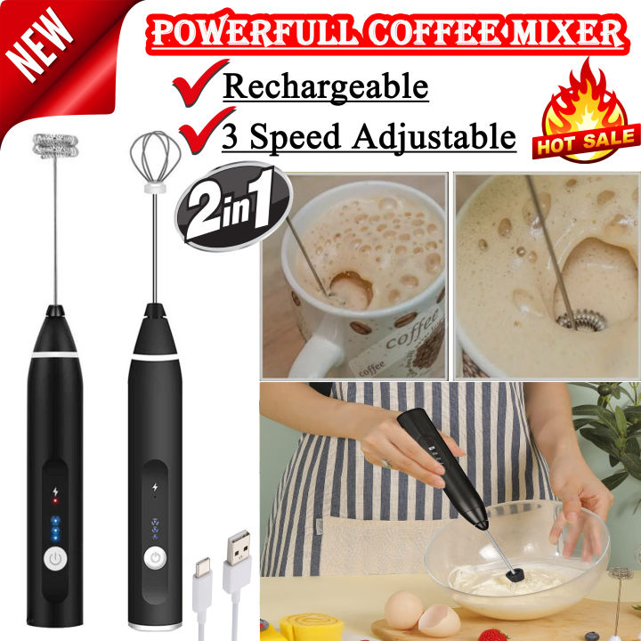 Imported ( 2 in 1 ) Electric Handheld Electric Mini Coffee Mixer - USB ...