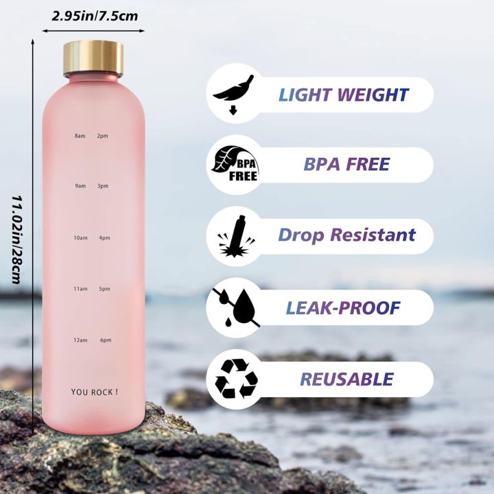 1 Liter Motivational Water Bottle Bottle with Times to Drink ...