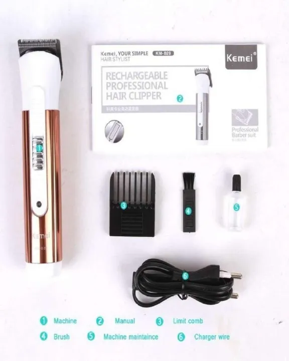 (Km-029) Professional Rechargeable Hair And Beard Trimmer/Clipper Hair ...