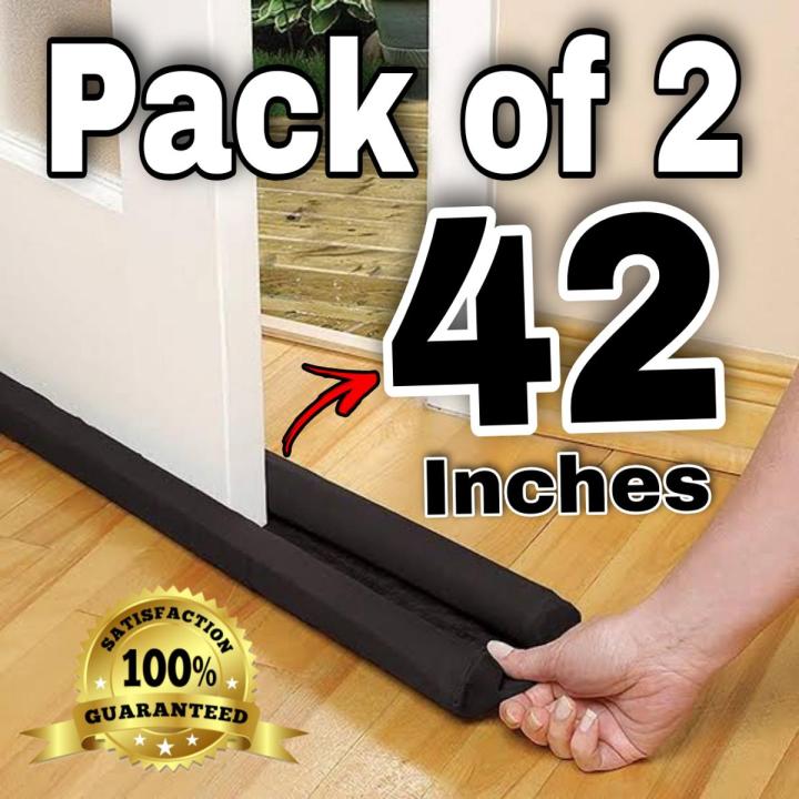Pack of 2 Black Door Air Stopper 42 Inches Door Bottom Seal Door Draft ...
