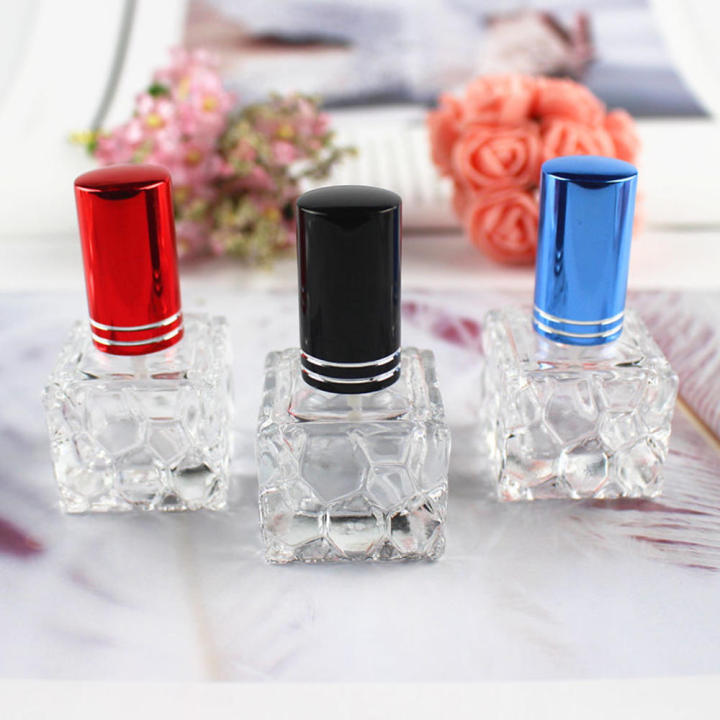 Square Perfume bottle Sleek Refillable Glass vials Glass 10ml Cosmetic ...