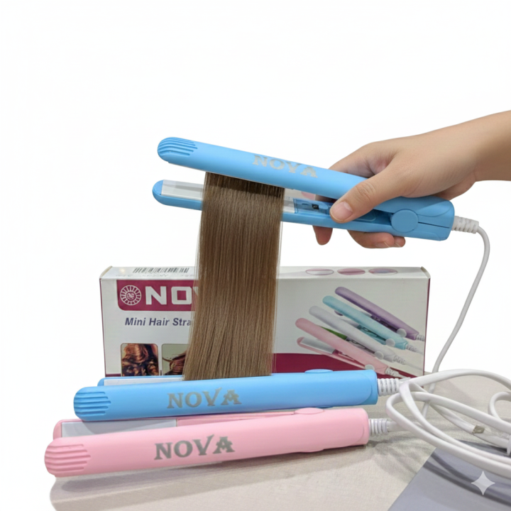 NOVA Mini Travel Hair Straightener – Adjustable Temperature Flat Iron ...