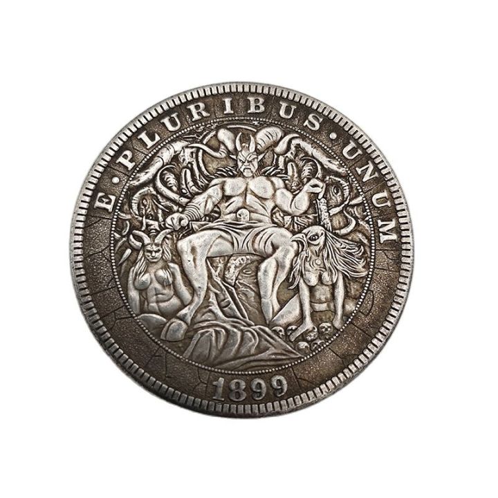 American Wandering Coin 1899 Brass silver plated Demon Commemorative ...