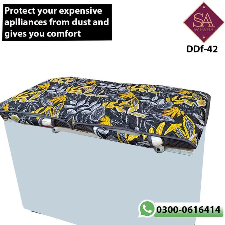 Double Door Deep Freezer cover made with dual layer cotton quilting ...