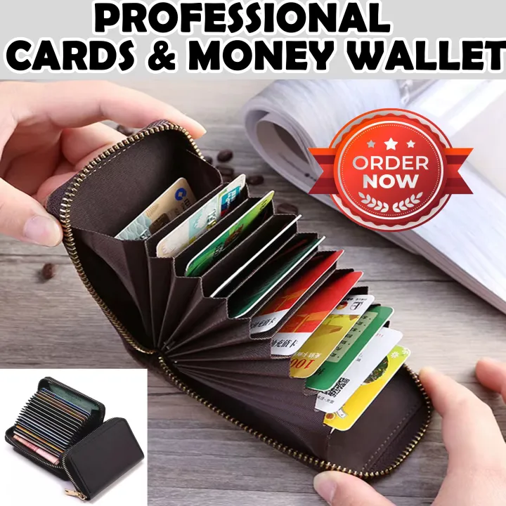 Men Women Genuine Credit Card Holder Zipper Wallet – High Quality Cash ...
