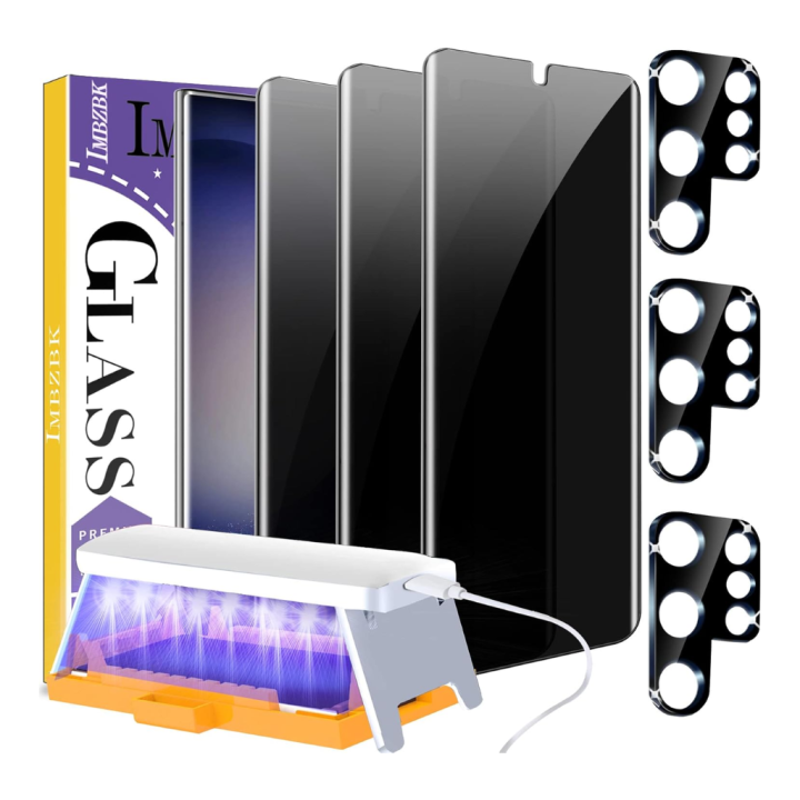 IMBZBK UV Privacy Tempered Glass for Samsung Galaxy S23 Ultra | Screen ...